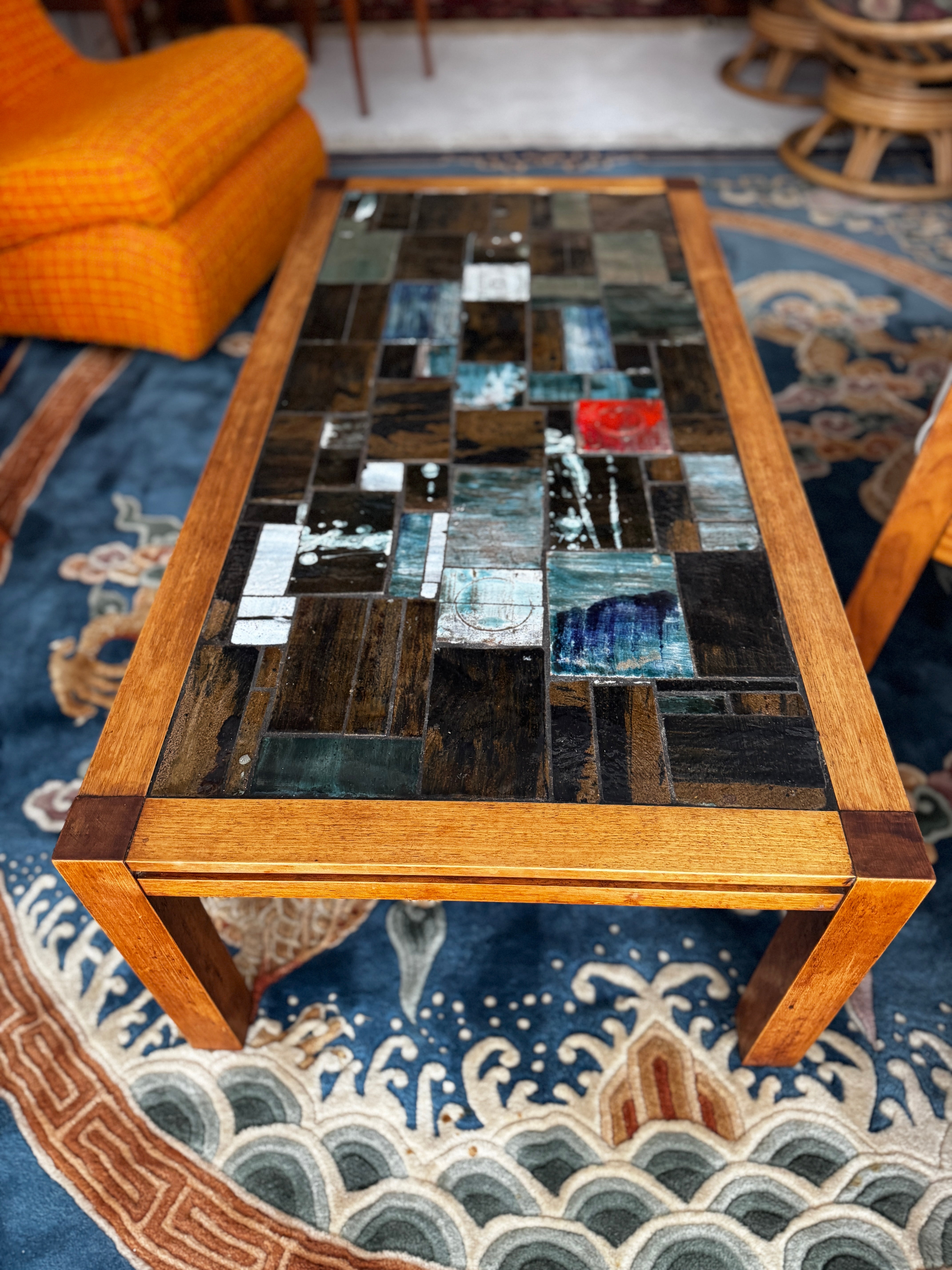 Gerard Havekes Coffee Table — Hand-Made Ceramic Tile Top, c. 1960s ...