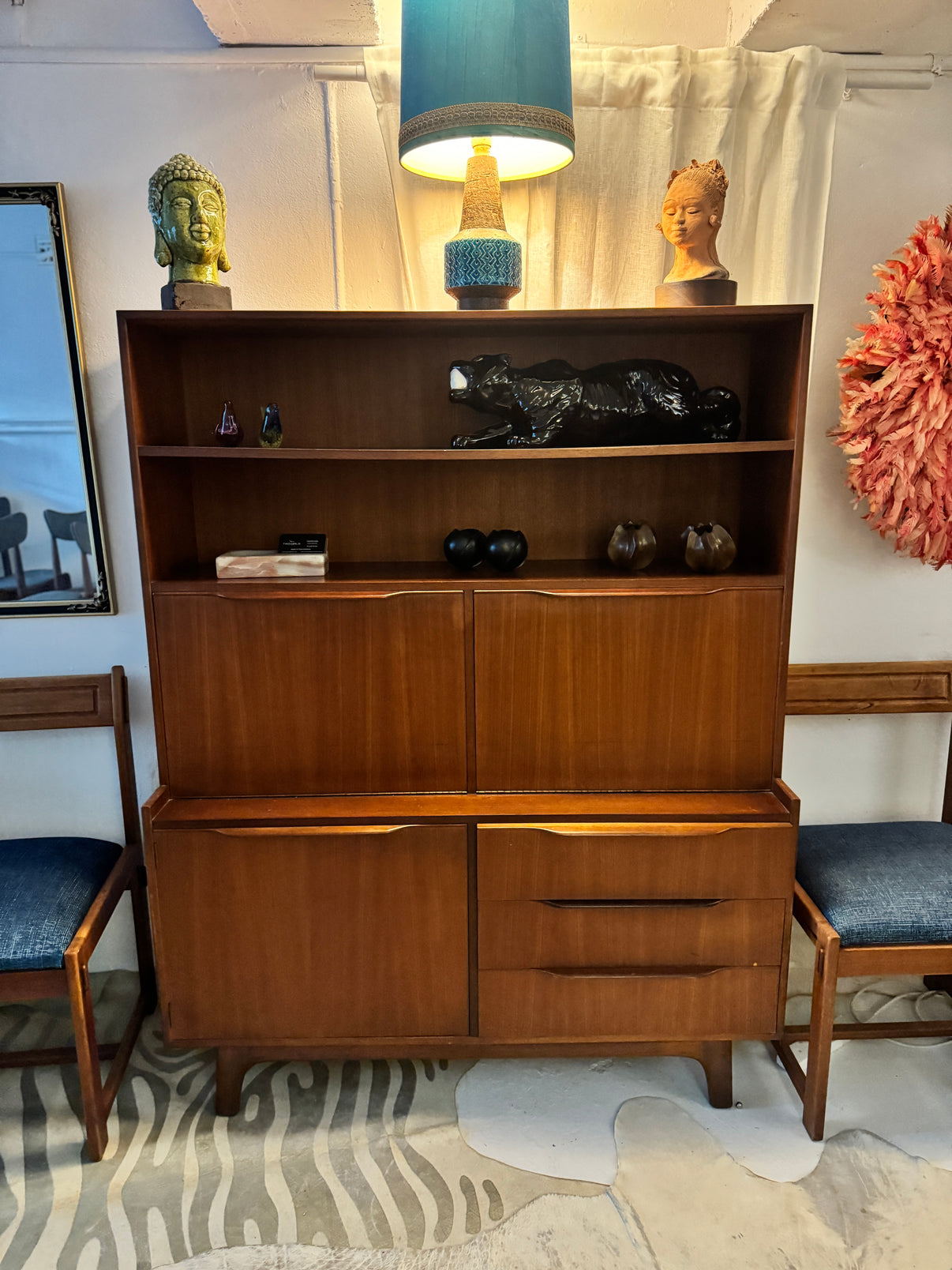 Mid Century Noblett Teak Wall Unit – Two girls and a container